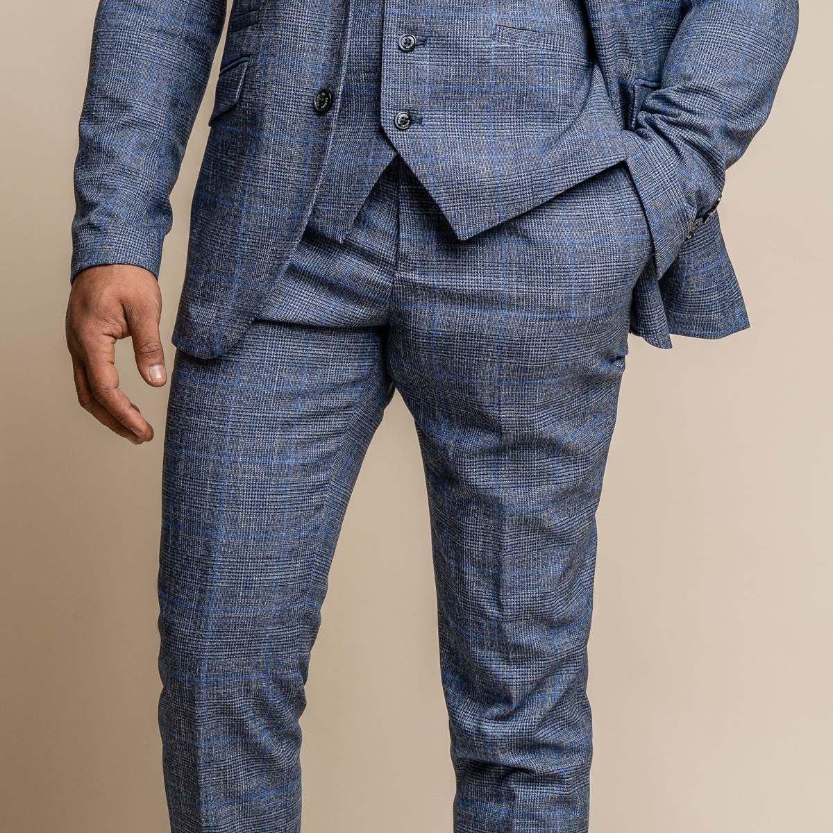 BLUE CHECK 3 PIECE PHANTOM SUIT – Michael Leigh Menswear