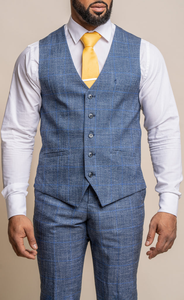 BLUE CHECK 3 PIECE PHANTOM SUIT – Michael Leigh Menswear